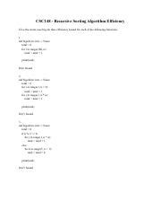 Efficient Recursive Sorting Algorithm Analysis Course Hero