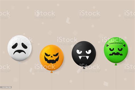 일러스트 레이 션 해피 할로윈 데가 귀여운 풍선 스타일 파티 초대장 인사말 카드 포스터 배너에 대 한 공포 캐릭터와 휴일 개념