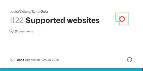supported websites · issue 22 · louisylwang sync sofa · github