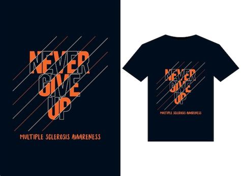 Premium Vector Never Give Up Multiple Sclerosis Awareness