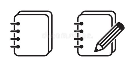 Notepad Icon With Pencil In A Circle With Shadow Flat Style Vector
