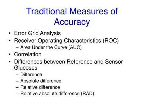 Ppt Limitations Of Statistical Measures Of Error In Assessing The Accuracy Of Glucose Sensors