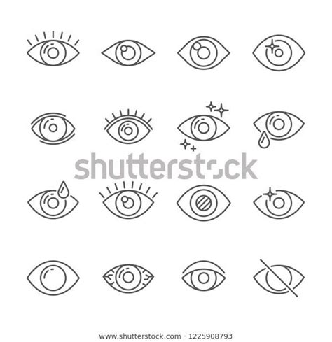 Black Pictogram Eyesight Looking Eye Line Stock Illustration 1225908793 Shutterstock In 2024