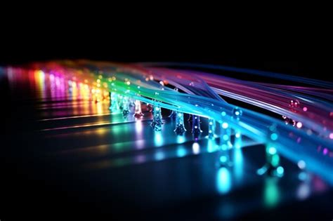 Abstract Representation Of Data Transmission Through Optical Fibers Premium Ai Generated Image