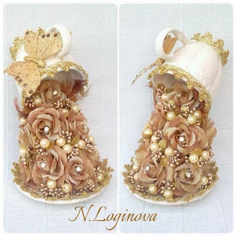 Парящая чашка с цветами канзаши своими руками мастер класс