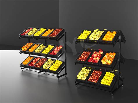 2000mm Mobile Fruit Vegetable Displays Supermarket Shelf