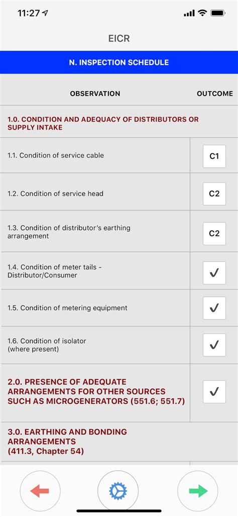 Inspection Schedule EICR ICertifi