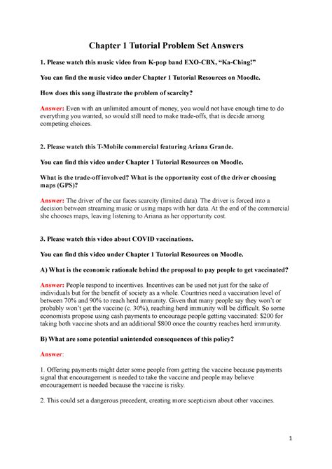Chapter 1 Tutorial Problem Set Revised Answers Chapter 1 Tutorial Problem Set Answers 1