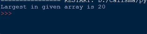 Find Largest Element In An Array In Python Programming Code Examples