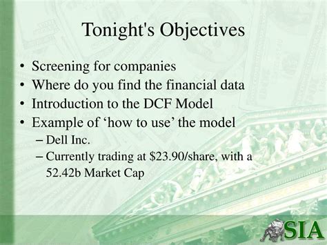 PPT Discounted Cash Flow DCF Tutorial Part II PowerPoint Presentation ID