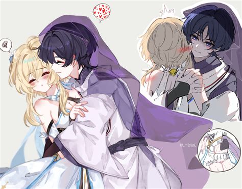 Lumine And Scaramouche Genshin Impact Drawn By Migigi Danbooru