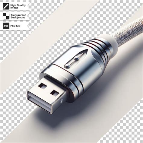 Premium Psd Psd Usb Cable On Transparent Background With Editable Mask Layer