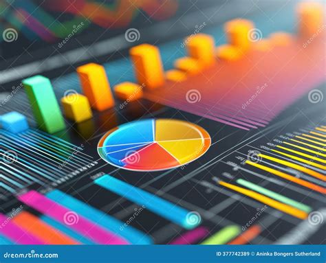 a colorful pie chart is shown with five different colored slices stock