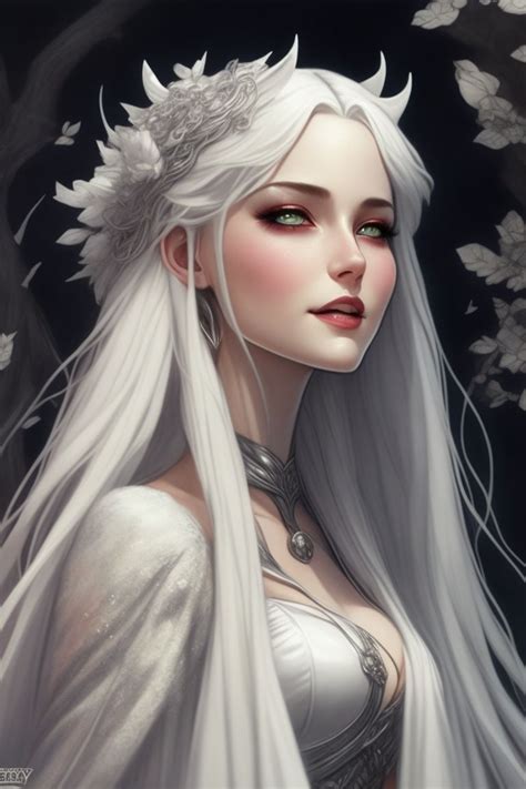 White Hair Girl Art