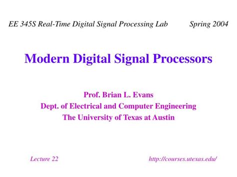 Ppt Modern Digital Signal Processors Powerpoint Presentation Free Download Id 4343708