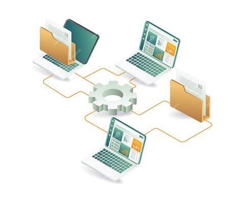 Premium Vector Automated Data Analysis Computer Network