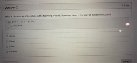 Solved Pts Question What Is The Number Of Iterations Chegg