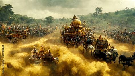 Ai Generated Image Depicting The War Between The Pandavas And Kauravas As Mentioned In The