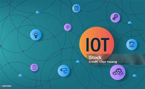 Iot 개념 개념에 대한 스톡 벡터 아트 및 기타 이미지 개념 낱말 누름 버튼 Istock