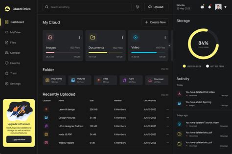 Cloud Storage Management Dashboard On Behance