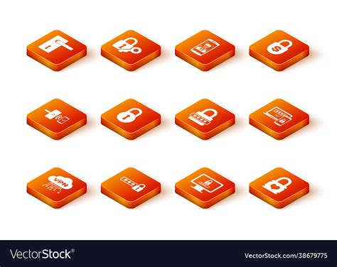 Set Cloud Vpn Interface Password Protection Vector Image