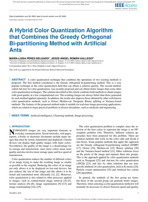 Pdf A Hybrid Color Quantization Algorithm That Combines The Greedy