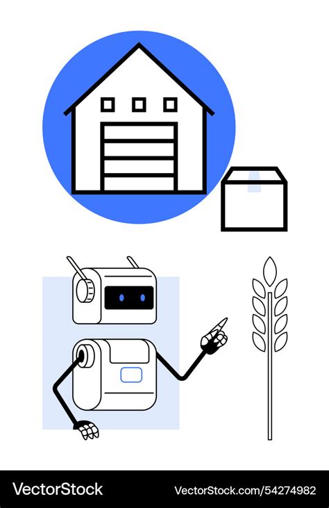 Advanced Agricultural Robotics Automation Vector Image
