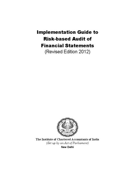 Implementatin Guide To Risk Based Audit Of Financial Statements Pdf Financial Audit