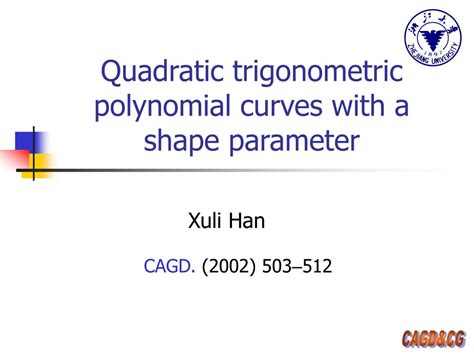 Ppt Spline Curves With A Shape Parameter Powerpoint Presentation