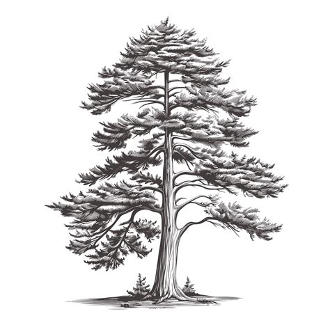 Premium Vector Hand Drawn Sketch Cedar Tree Illustration