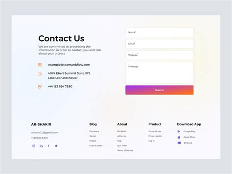 Contact Section Contact Us Page Design Web Design Webpage Design