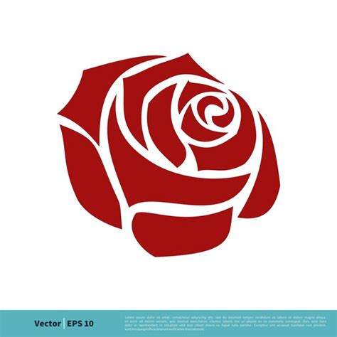 Premium Vector Red Rose Flower Icon Vector Logo Template Illustration