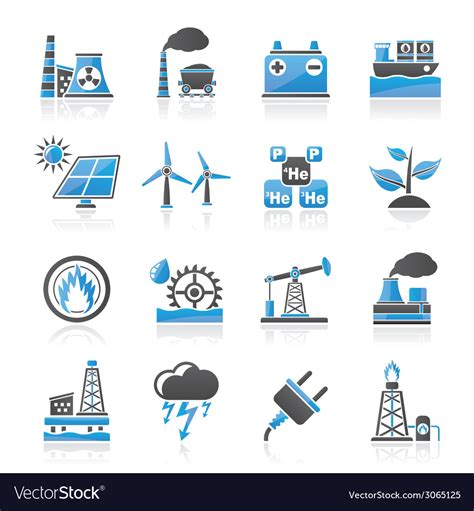 Electricity And Energy Source Icons Royalty Free Vector