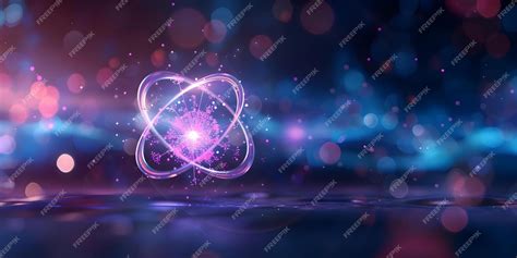 Visualization Of Molecule With Electrons Orbiting Nucleus In 3d On Dark