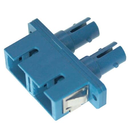 Duplex Fiber St To Sc Adapter Multimode Polymer Sleeve Plastic Flange
