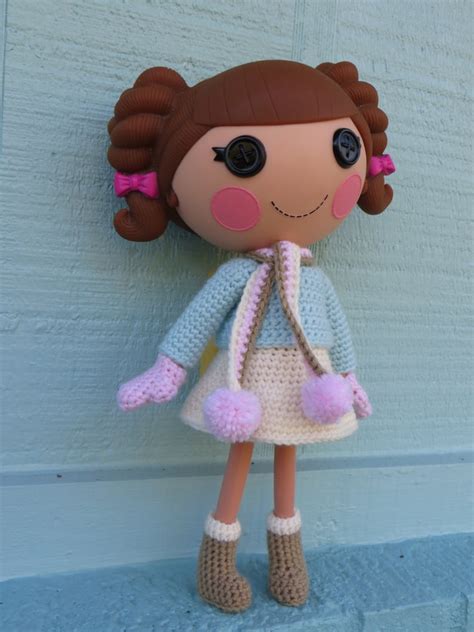 Crochet Pattern For Lalaloopsy Doll Clothes Winter Sweater Skirt Scarf
