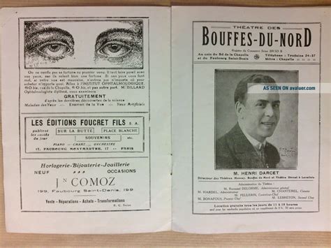 Rare Programme Theatre Des Bouffes Du Nord Annees 30 Trois Jeunes