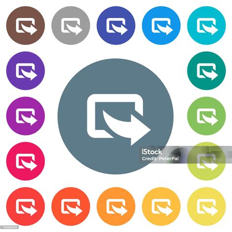 라운드 컬러 배경에서 하단 오른쪽 화살표 평면 흰색 아이콘 기호를 내보내기 데이터에 대한 스톡 벡터 아트 및 기타 이미지 데이터 동작 활동 문서 Istock