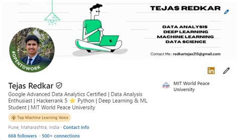Tejas Redkar On Linkedin Machinelearning Deeplearning Datascience Dataanalytics Topvoice