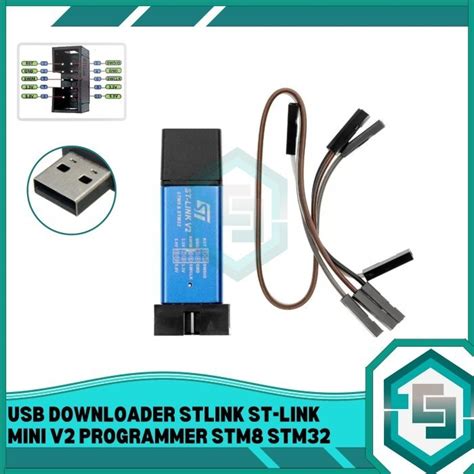 jual usb downloader stlink st link mini v2 programmer stm8 stm32