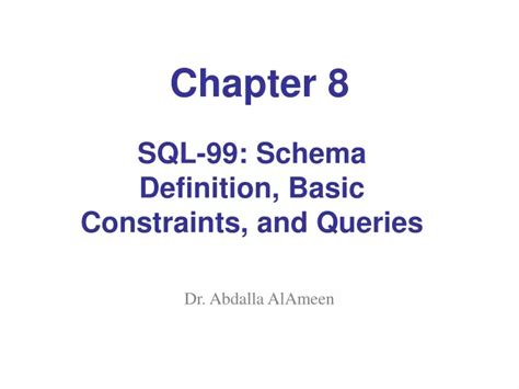 Ppt Sql 99 Schema Definition And Basic Queries Powerpoint