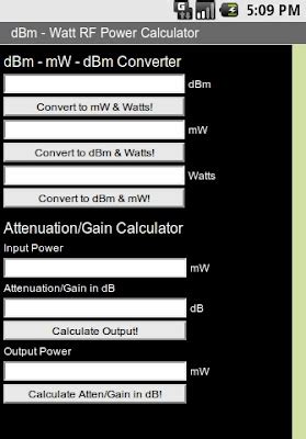 Six SevenLinux DBm Watt Attenuation Gain Calculator For Android