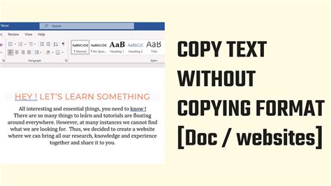 How To Copy Text Without Copying Its Format Or Its Properties By Hey Lets Learn Something
