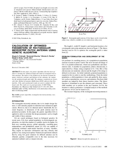 Pdf Calculation Of Optimized Parameters Of Rectangular Microstrip