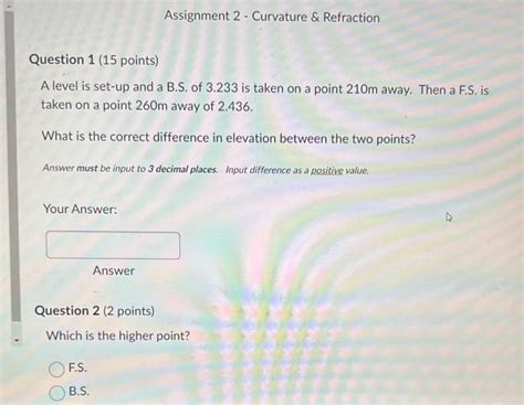Solved Question 1 15 Points A Level Is Set Up And A Bs