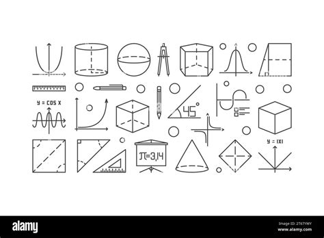 Trigonometry And Mathematics Outline Illustration Vector Education Or