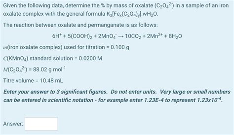 Solved Given The Following Data Determine The By Mass Of