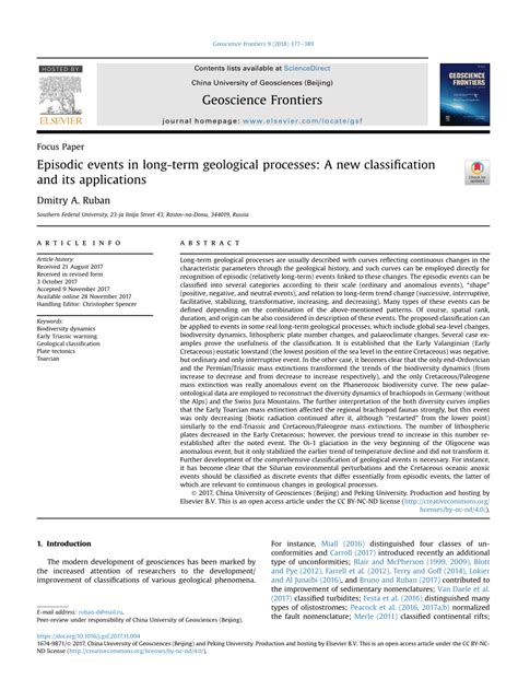 Pdf Episodic Events In Long Term Geological Processes A New