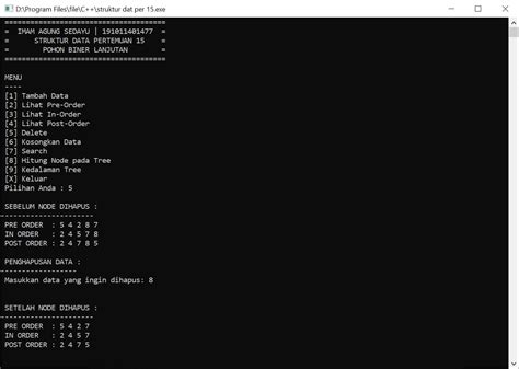 Tugas Struktur Data Pertemuan 15