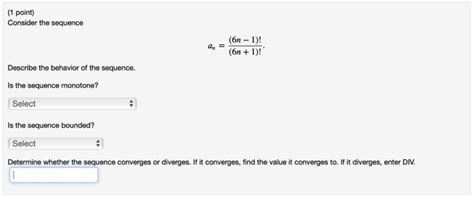 Solved Point Consider The Sequence An N N Chegg Com